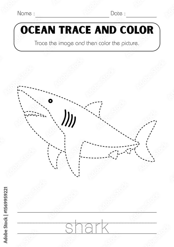 This of shark tracing and coloring pages is a fun way to practice fine ...