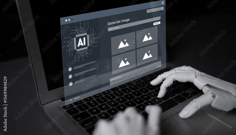AI platform generating art images with dynamic interface. AI-generated ...