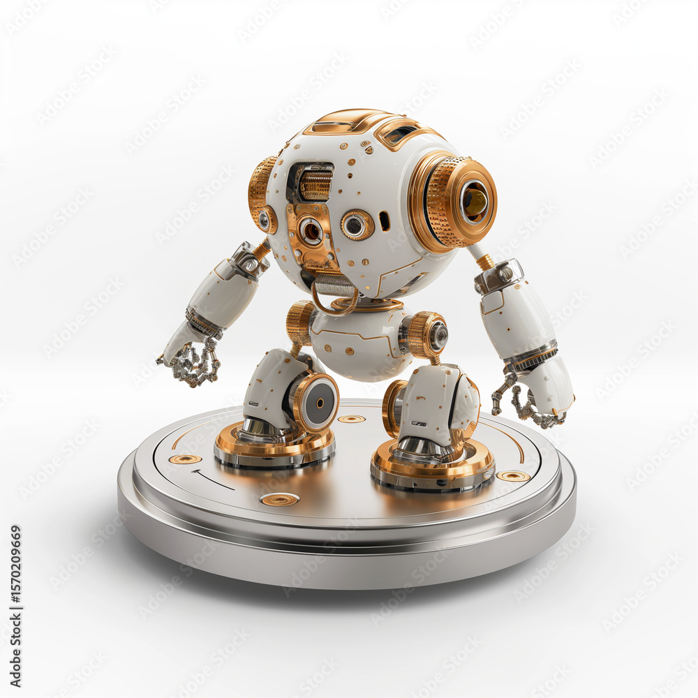 Unique metal war robot model with intricate design features and ...