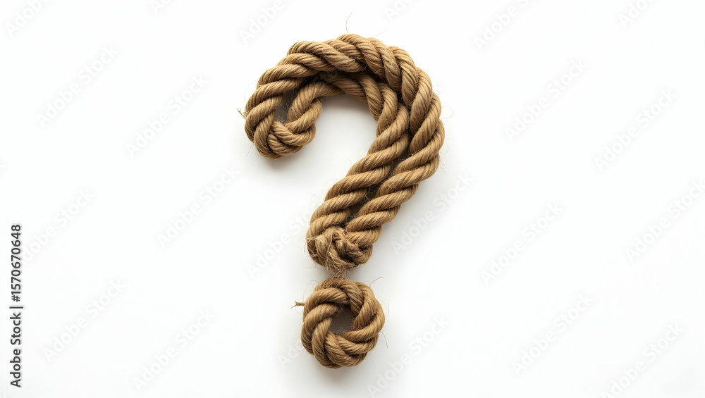 Question icon A thick rope twisted into the shape of a question mark ...