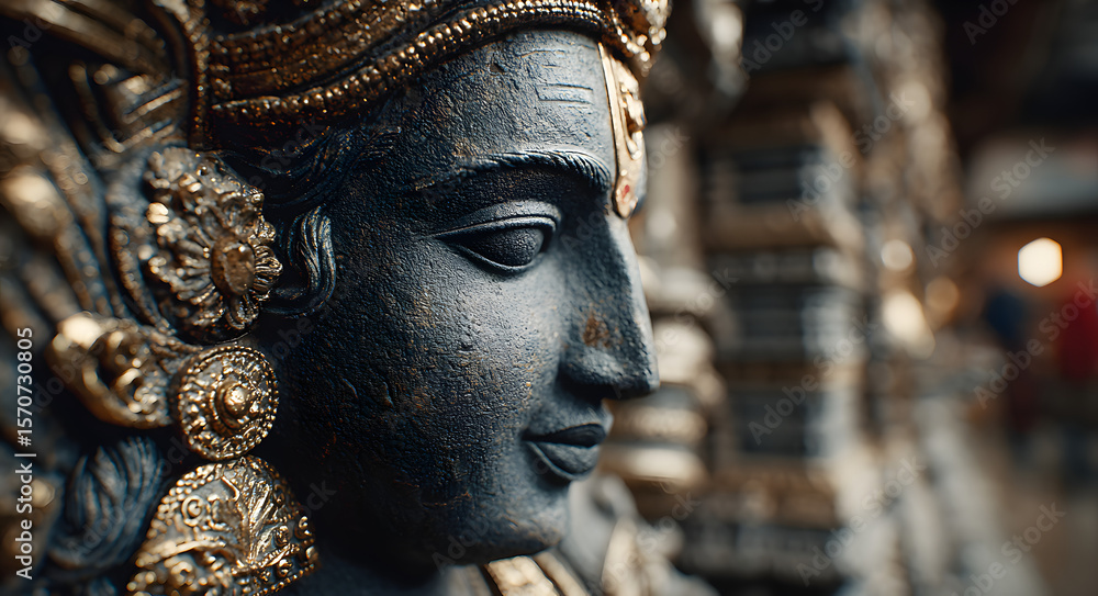 Black Stone Lord Vitthal Murti in Pandharpur Mandir – Vitthal Rukmini ...