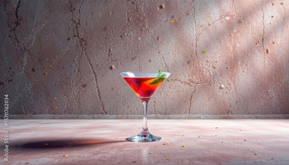 create a unique abstract image featuring a polygonal triangle cocktail ...