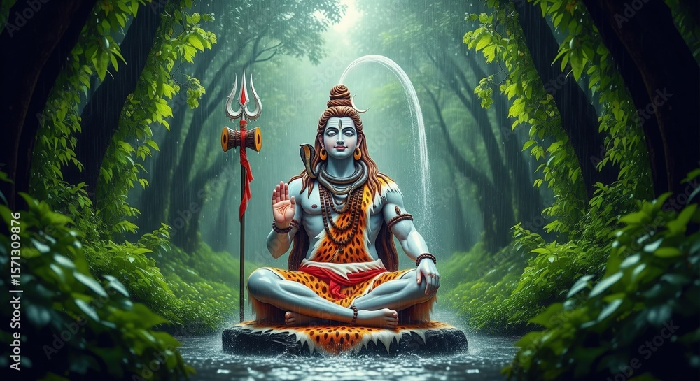 Mahadev Shivratri Sawan Special 4K Wallpaper – Lord Shiva with Greenery ...