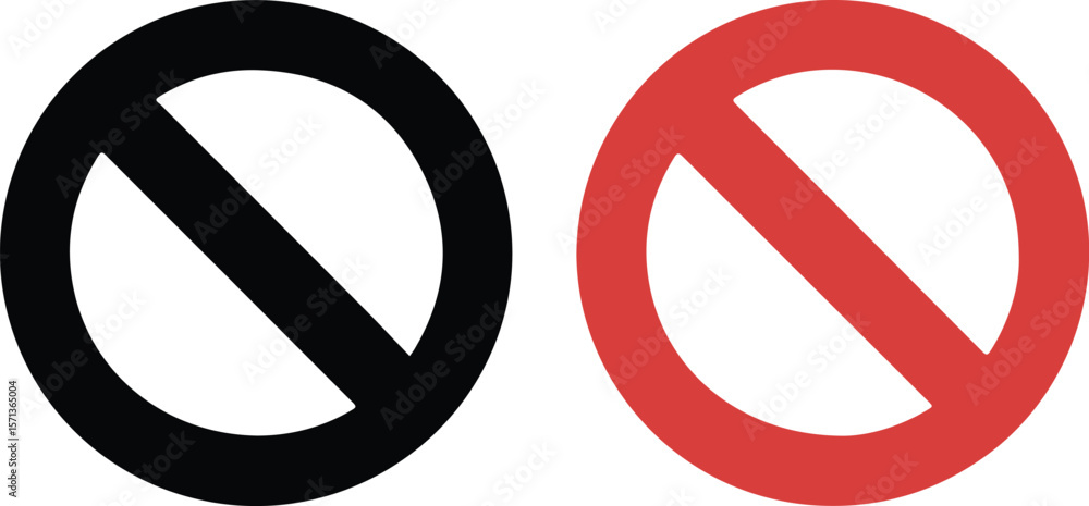 Stock-Vektorgrafik „Classic red circle and slash prohibition symbol for ...