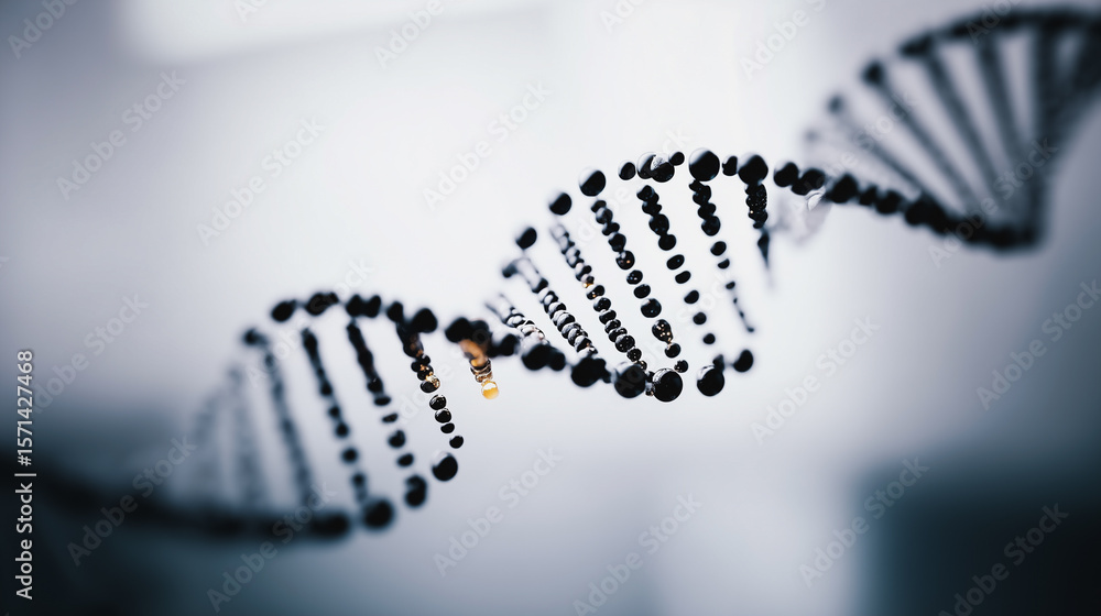 DNA Double Helix: A detailed view of a DNA double helix, a symbol of ...