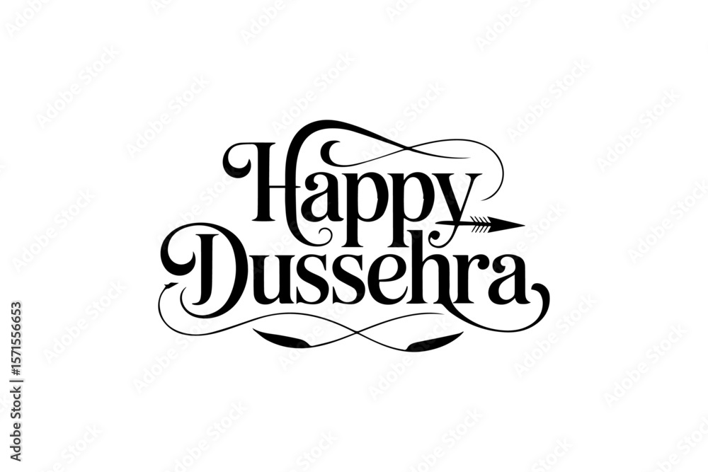 Happy Dussehra Typography Stock Vector | Adobe Stock
