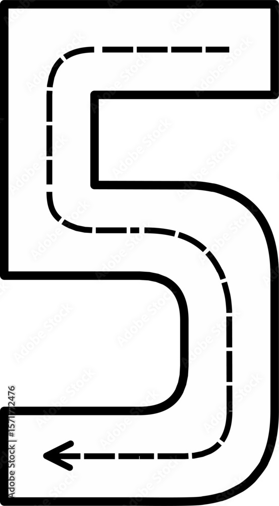 Vector de Stock Tracing Numbers 1 to 10 for Kids – Dashed Line Writing ...