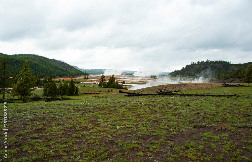 Yellowstone National Park, the first national park in the US, known for ...