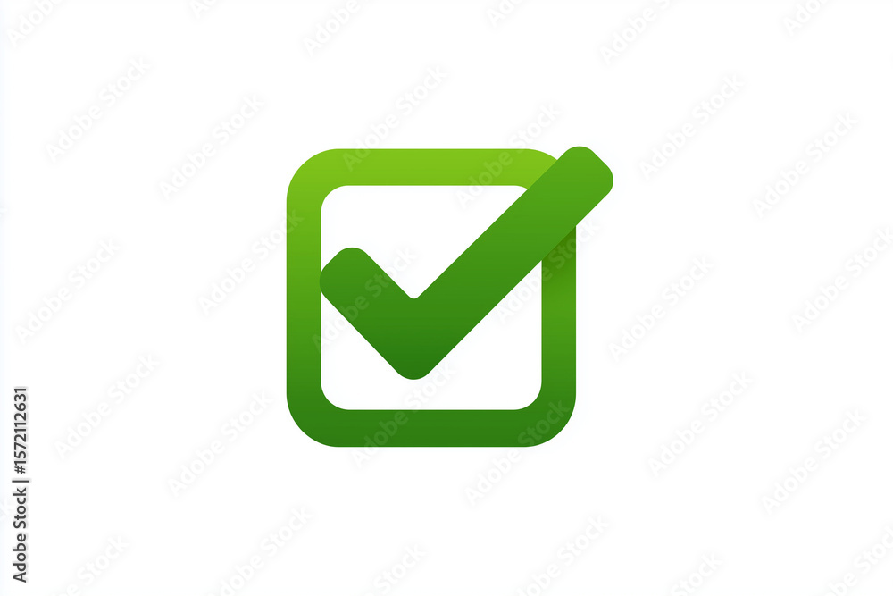 ภาพประกอบ Stock green check mark box, green right tick check list, over ...