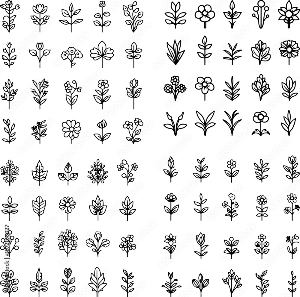native plant icons, native species, indigenous plants, local flora ...