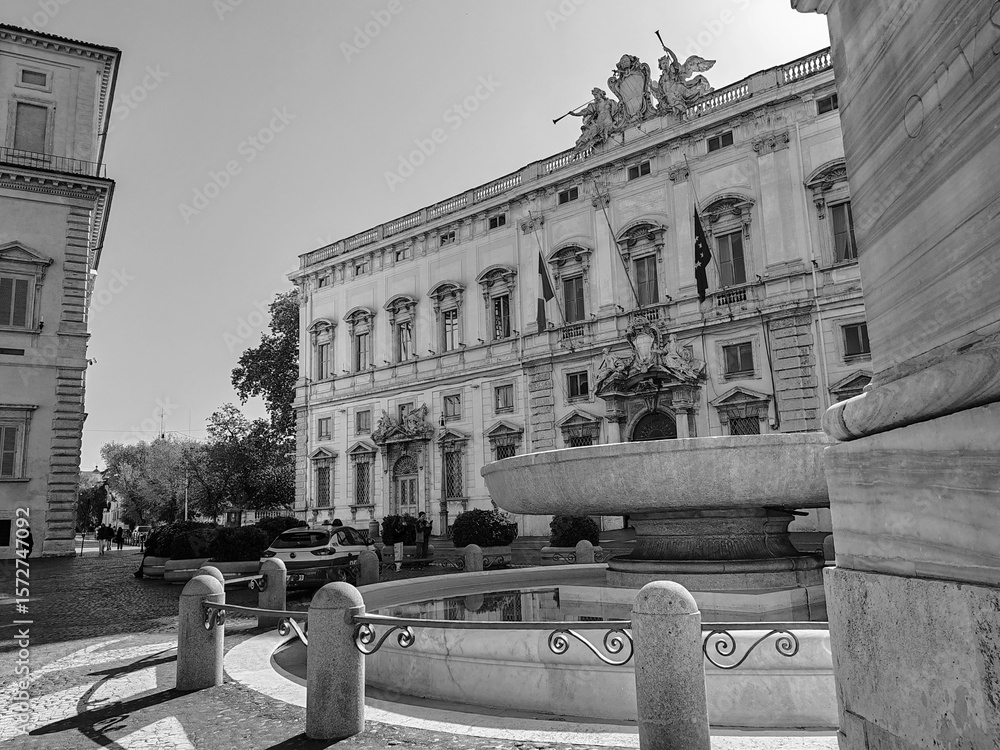 Rome, Italy - June 5, 2025, view of Palazzo della Consulta, known as ...