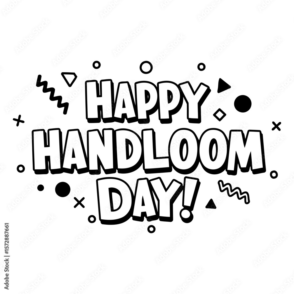 เวกเตอร์ Stock Happy Handloom Day graphic design in a bold, comic sans ...