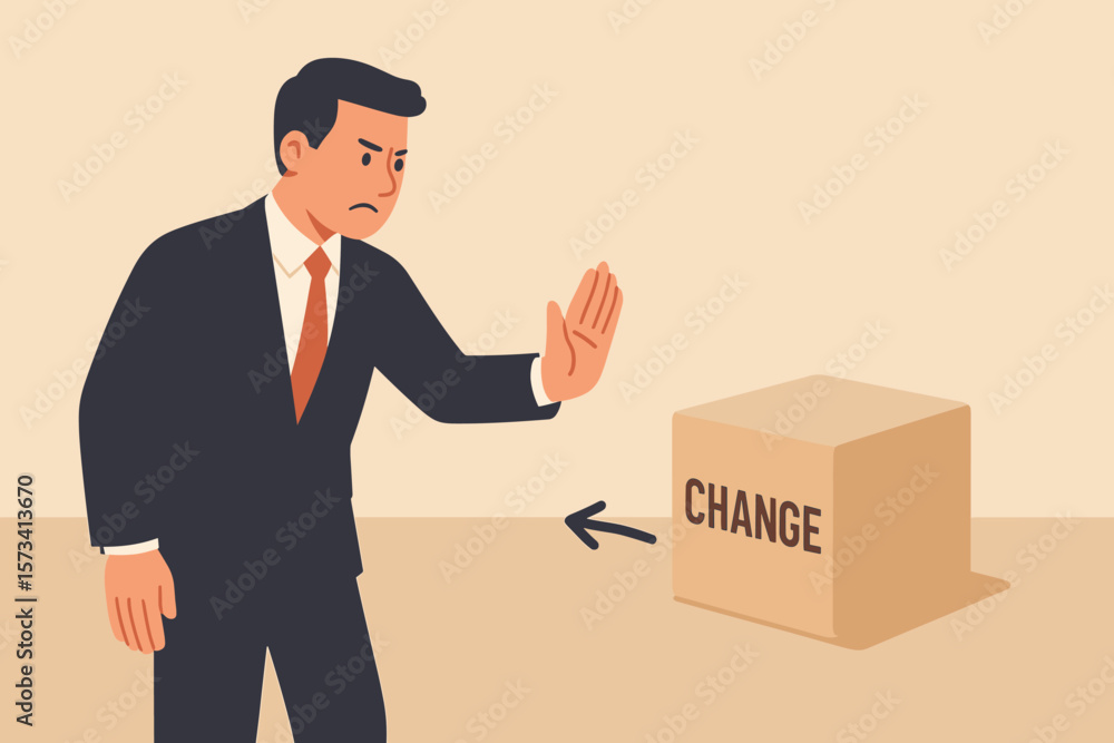 Status quo bias concept. Fear to change. Comfort zone and conservative ...