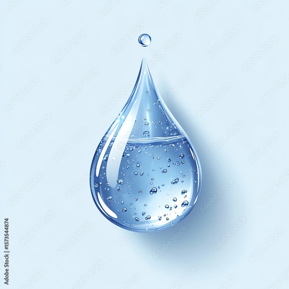 World water day. Realistic drop of water falling. AI generated high ...