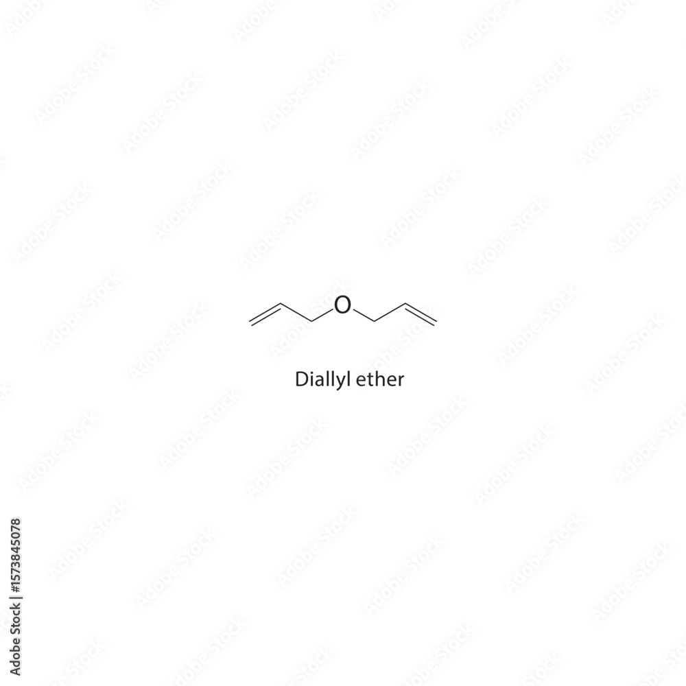 Diallyl ether skeletal structure. Ether compound schematic illustration ...
