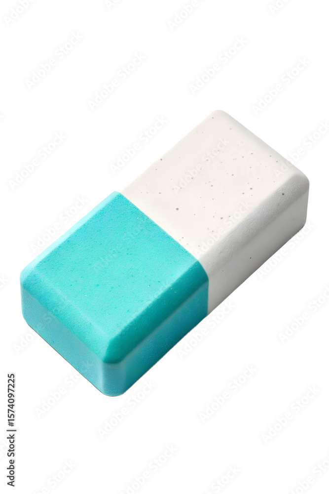 Aqua and White Two-Tone Eraser Stock Photo | Adobe Stock