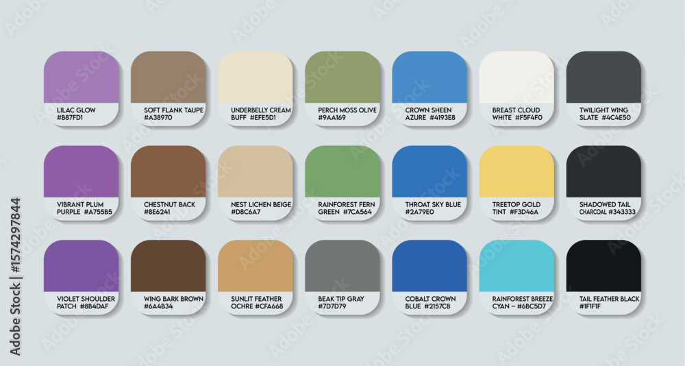 Lovely Fairywren Color Palette. Lovely Fairywren color Tone Swatch ...