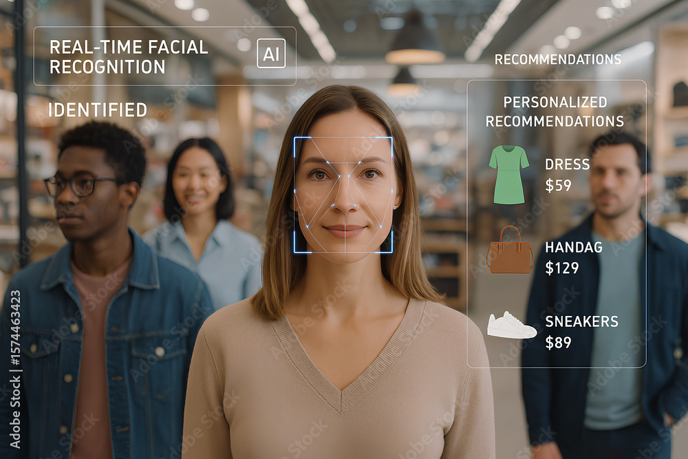 AI Retail Shopping Face Scan with Real-Time Recognition and ...