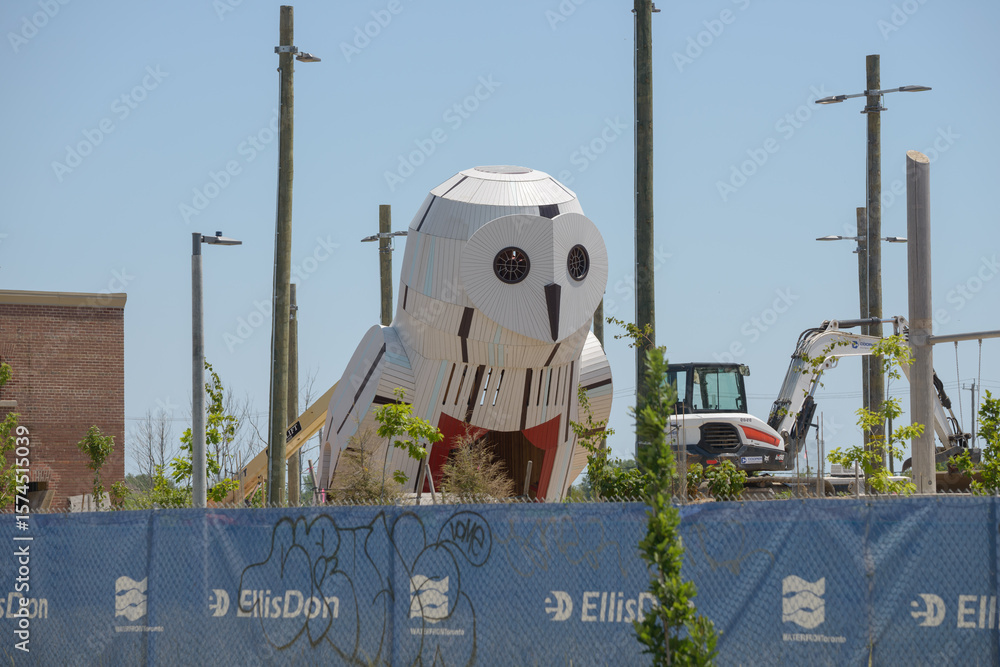 Snowy Owl Theatre, installation in Biidaasige Park on Ookwemin Minising ...