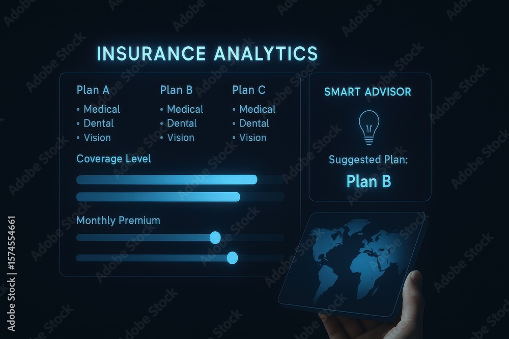 Insurance Analytics Dashboard Showing Medical, Dental, and Vision Plan ...