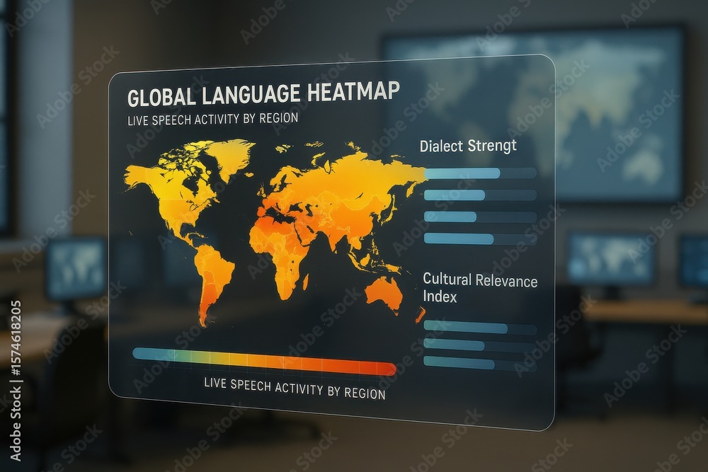 Interactive Global Language Heatmap Showing Live Speech Activity ...