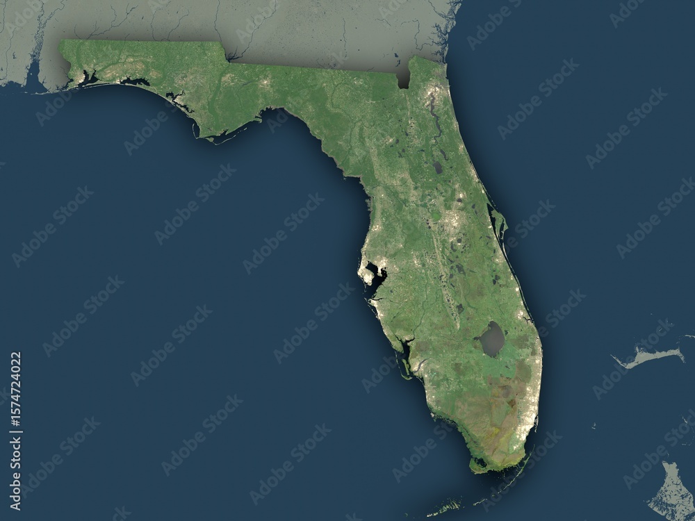 Very detailed map of Florida with clear state borders and visible ...