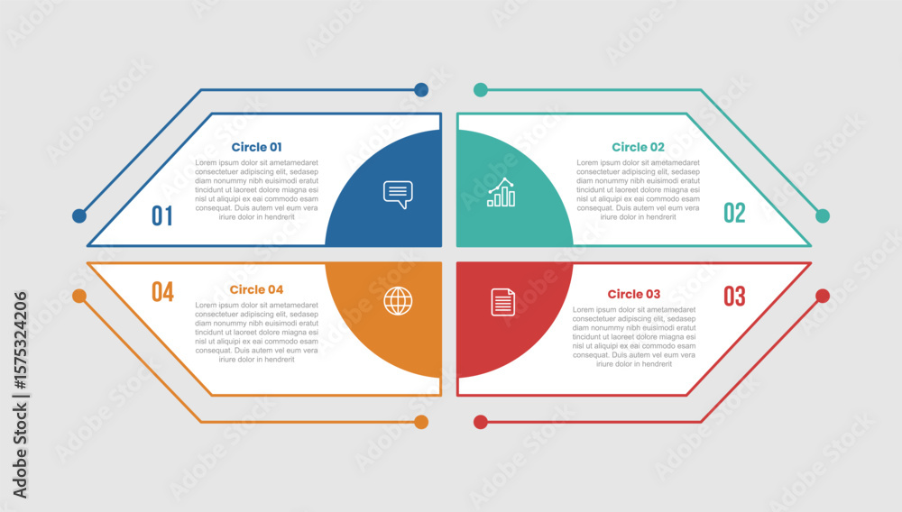 circle shape infographic diagram with quadrant with big circle slice ...