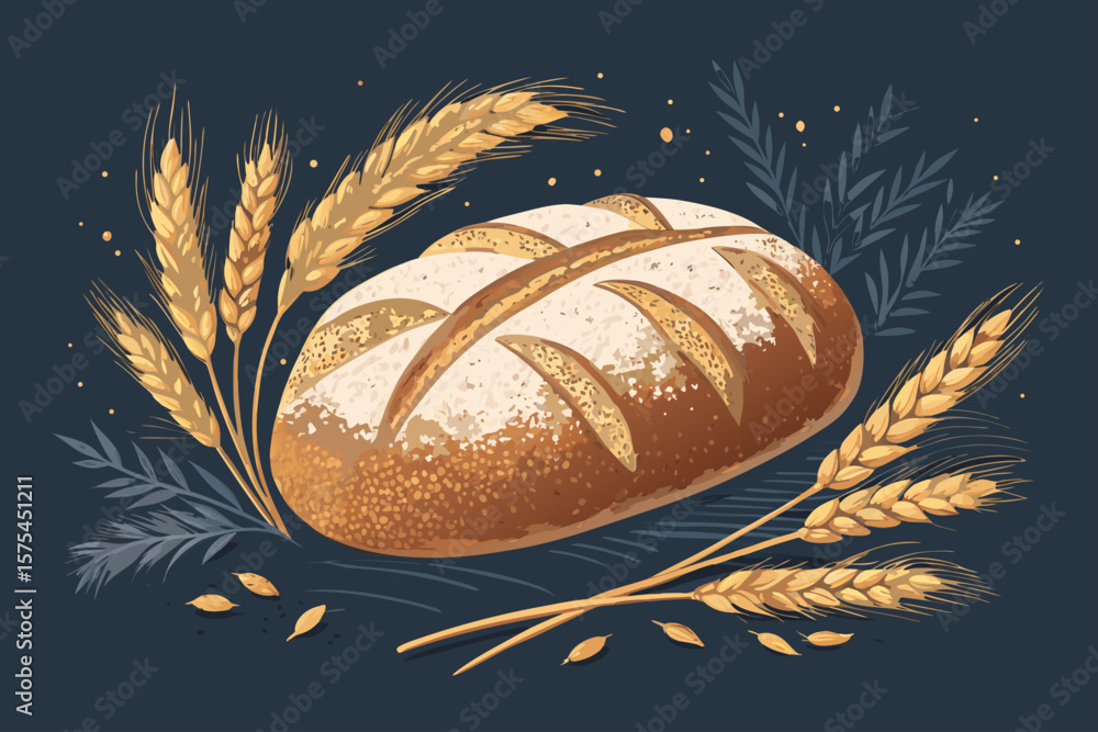 Brilliant Stylized Loaf Sourdough Bread with Crisp Crust - Elegant and ...