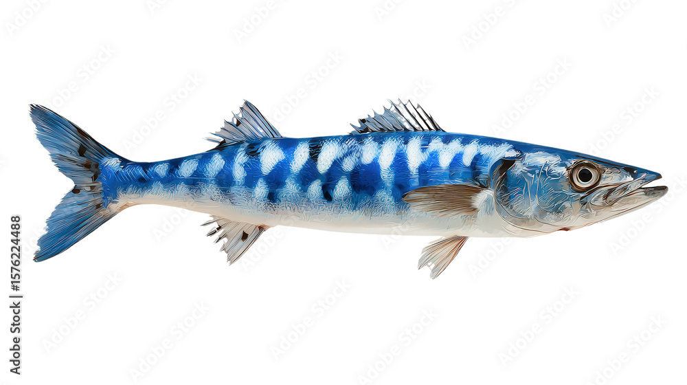 barracuda fish, isolated, transparent, png, background, cutout の Stock ...