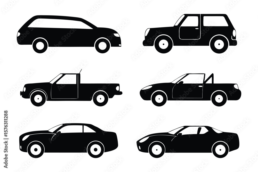 Silhouette Vehicle Collection: A sleek compilation of various ...
