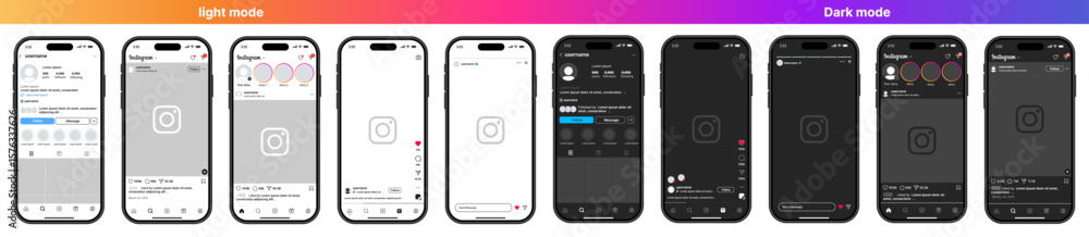 Instagram reels and post feed UI template mockup with iPhone 16 ...