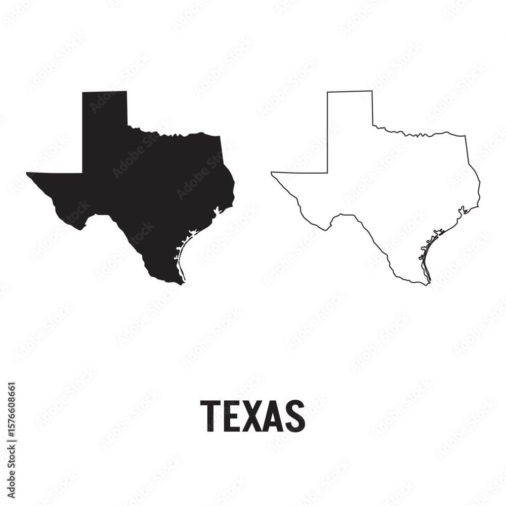 Texas map icon set, Texas map isolated on transparent background ...