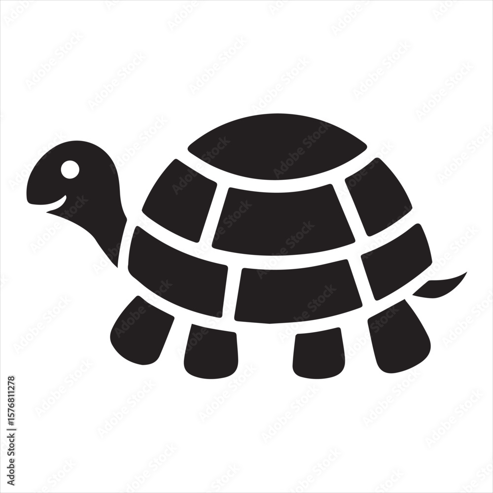 Silhouette Style Vector Turtle Logo Design – Minimal Sea Turtle Icon in ...
