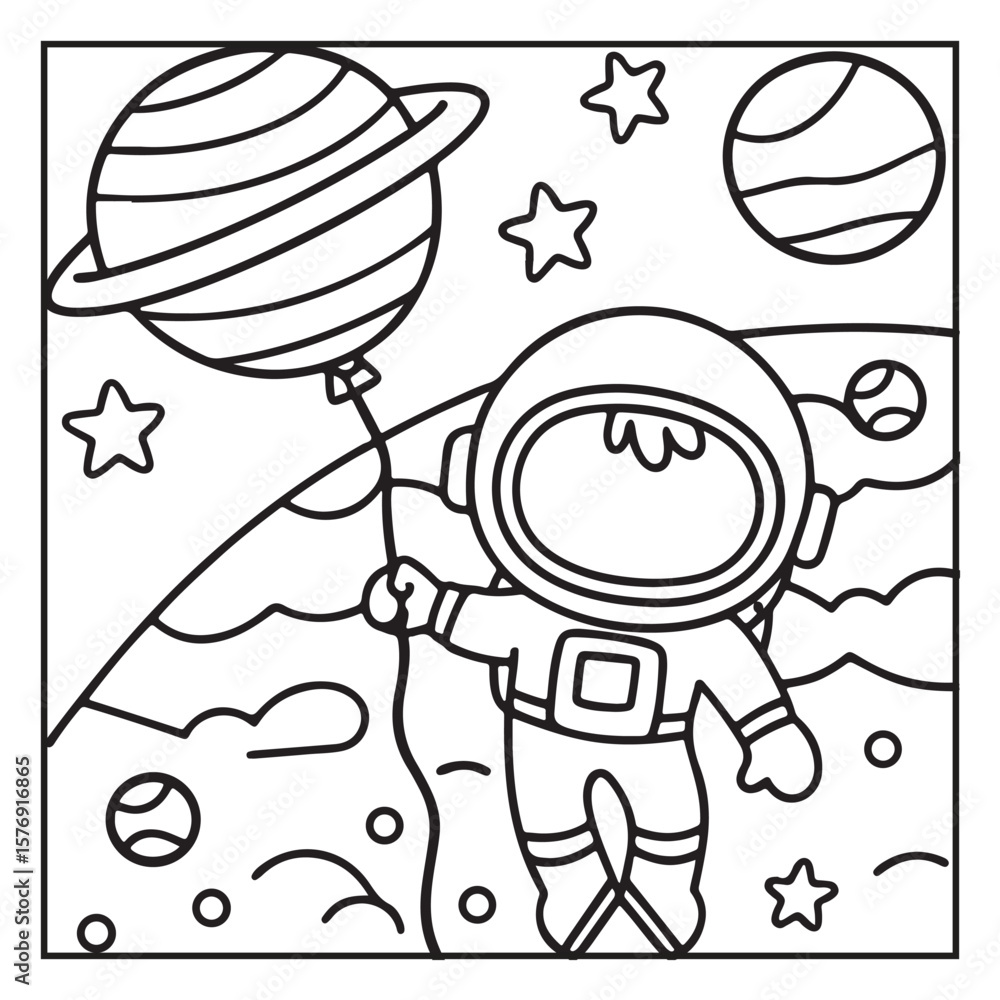 Space Coloring Pages for Kids – Bold and Easy Outer Space Fun with ...