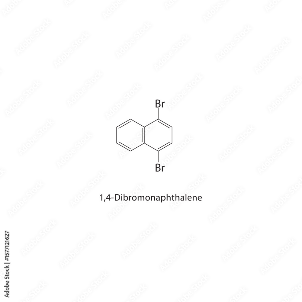 1,4-Dibromonaphthalene skeletal structure. Halogenated naphthalene ...