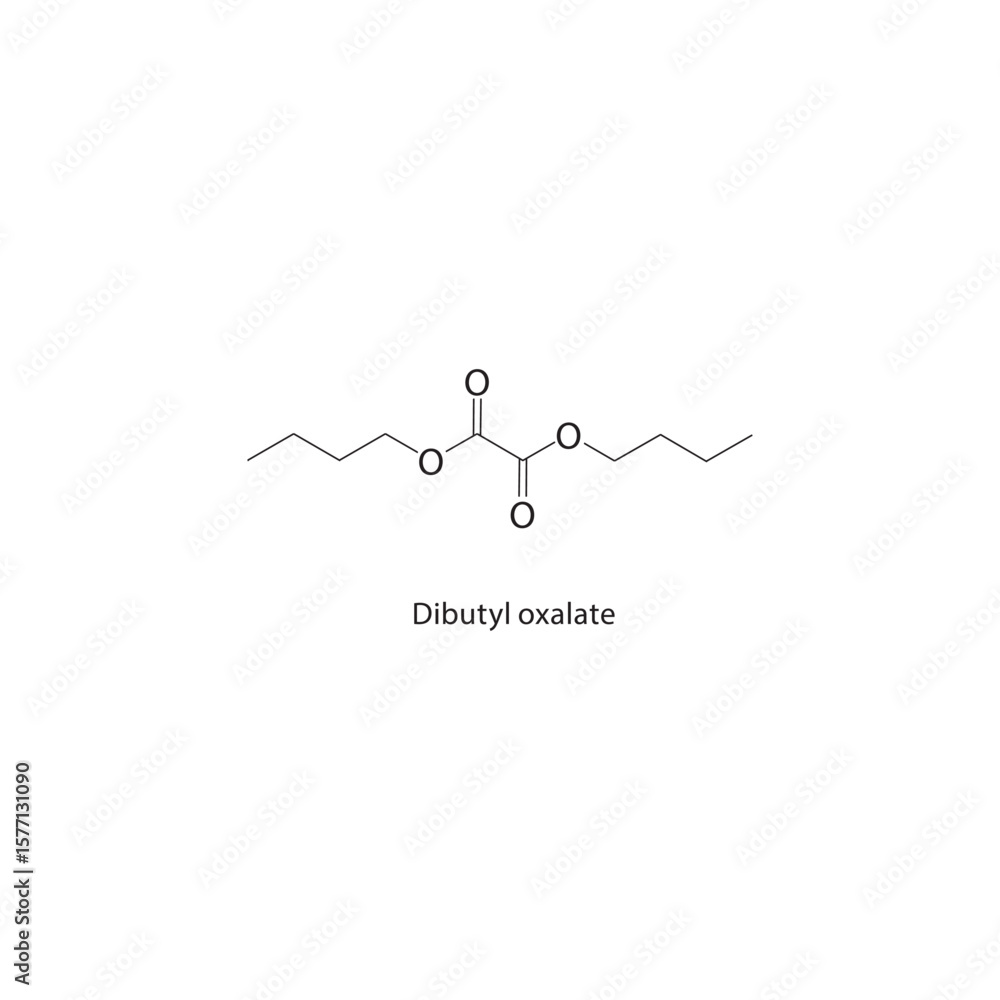 Dibutyl oxalate skeletal structure. Oxalic acid diester compound ...