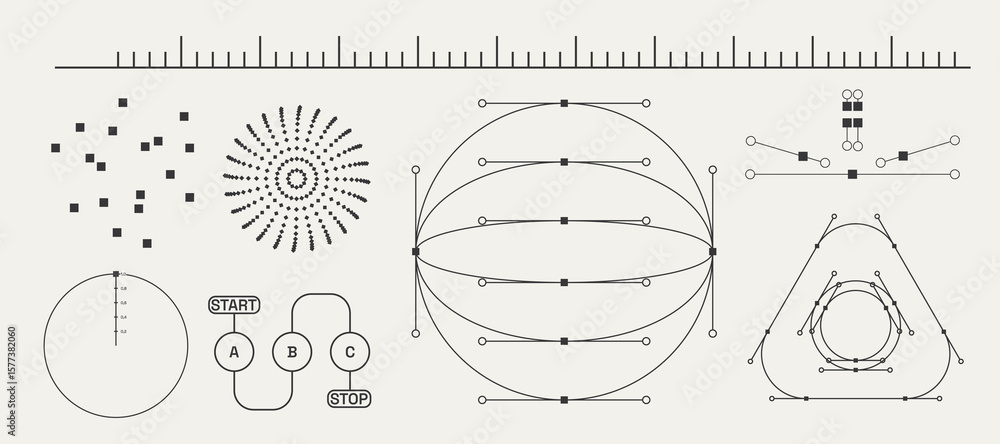 Utilitarian Graphic Set Diagrams, Shapes, Lines. Fully editable Vector assets Stock Vector ...