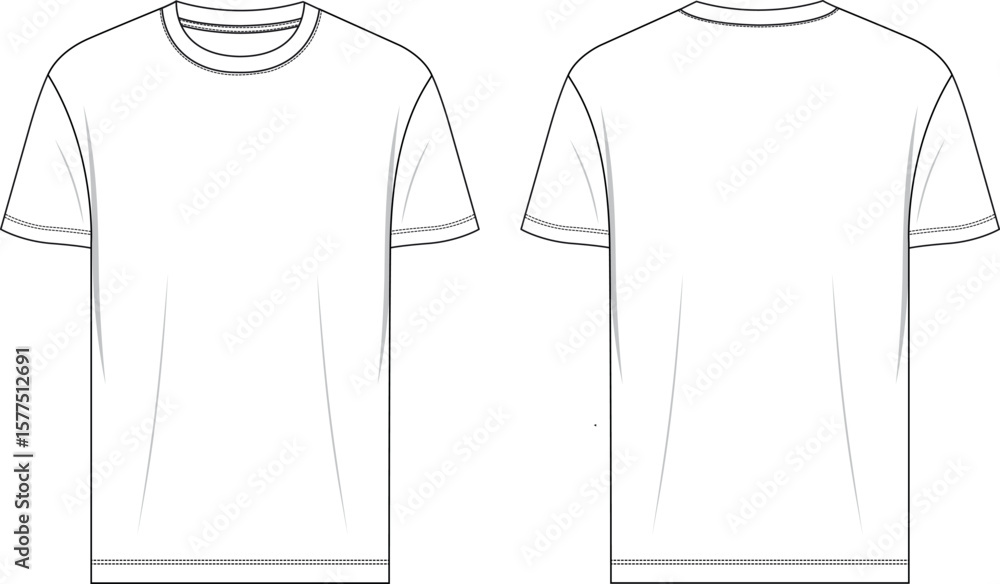 Stock-Vektorgrafik „Short sleeve Basic T shirt overall technical ...