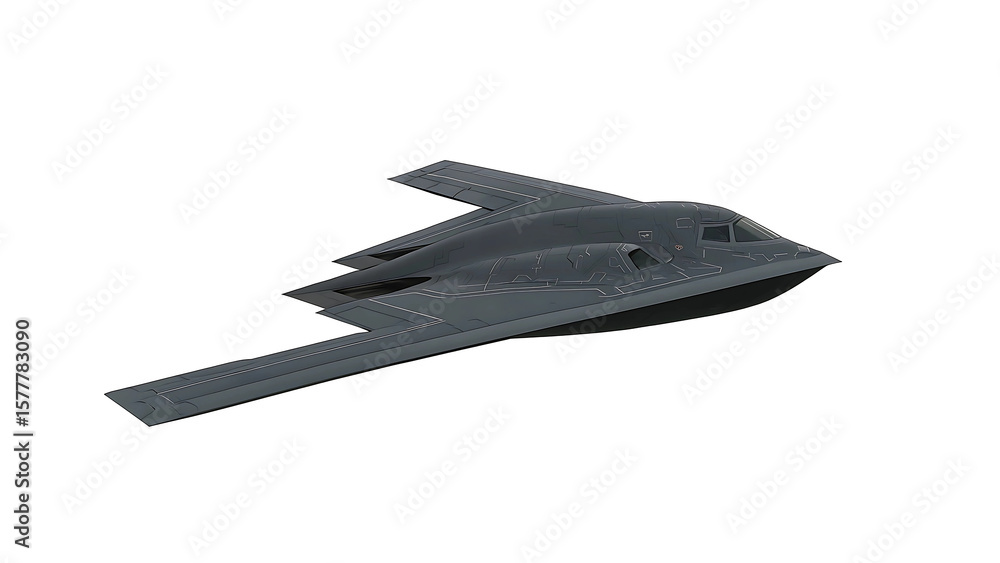 Studio-Style Side View of Northrop Grumman B-2 Spirit Flying Low with ...