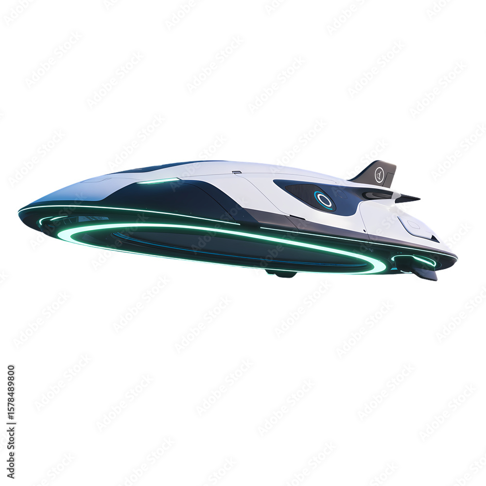 Futuristic Spaceship SciFi Vessel Design Concept Render on transparent ...