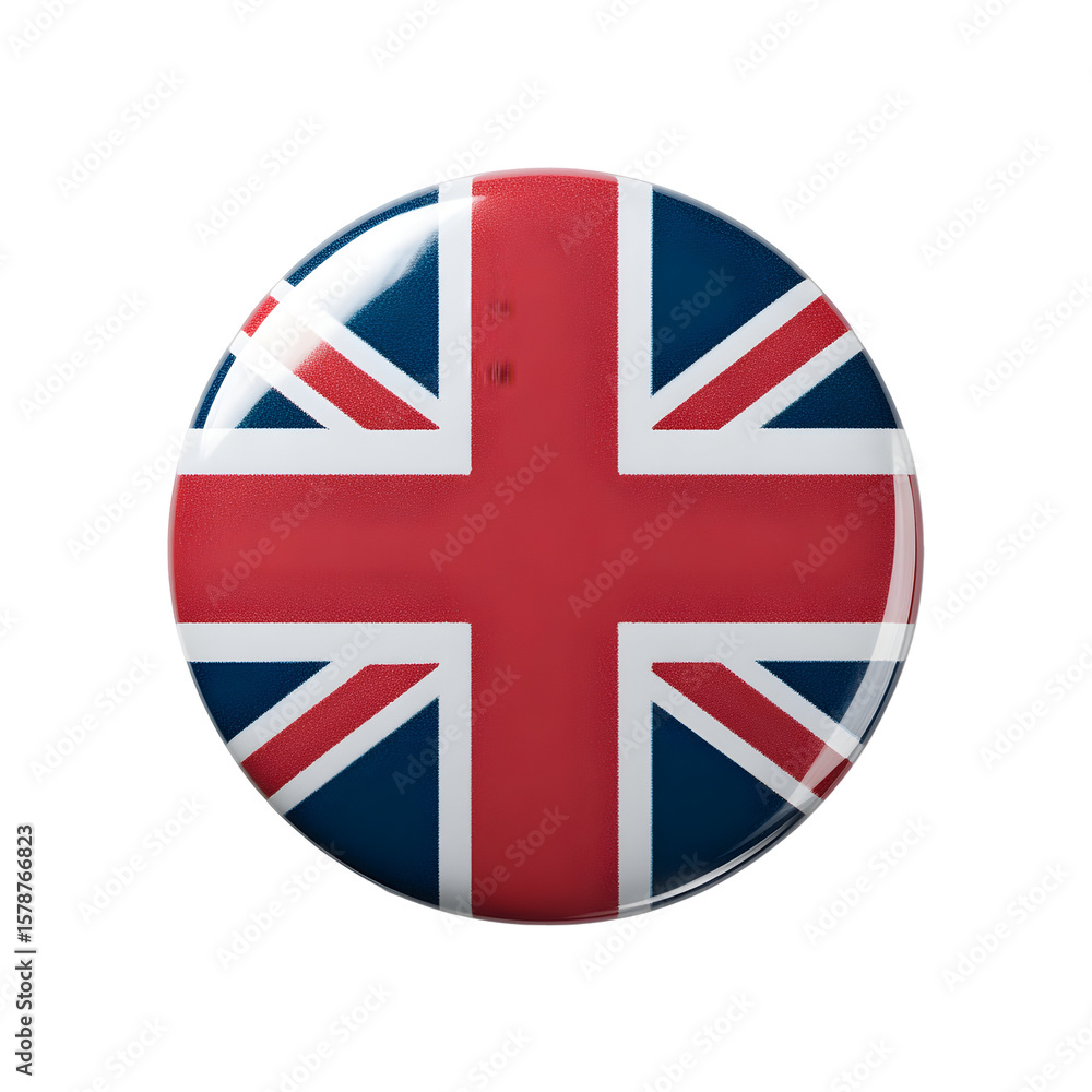 Round British Flag Button on Transparent Background Stock Photo | Adobe ...