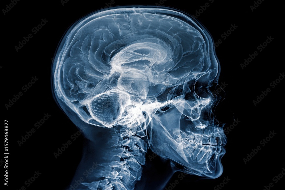 X-ray Imaging of Human Cranial Anatomy: Comprehensive View of Skull and ...