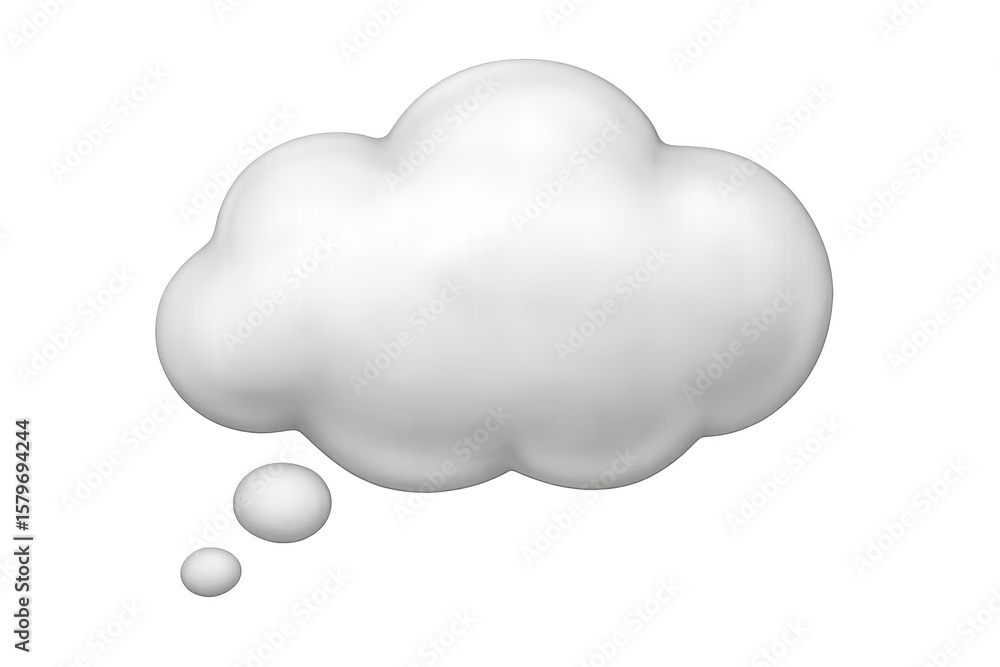 3d rendering of a white thought bubble with transparent background ...