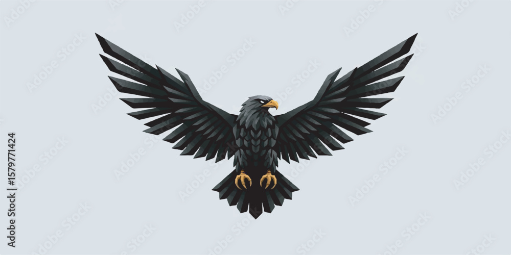 Stylized vector logo of an eagle with clean lines and sharp edges ...