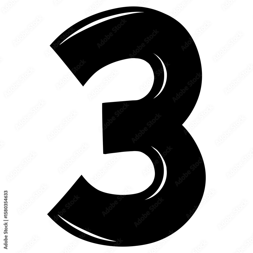 Ilustración de Stock Black number three illustration | Adobe Stock