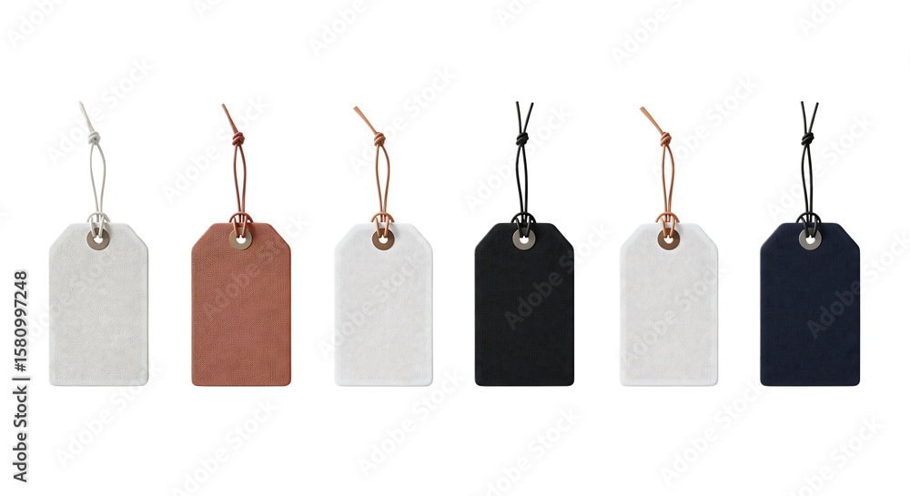 Set of blank price tags or labels in various colors. Isolated on ...