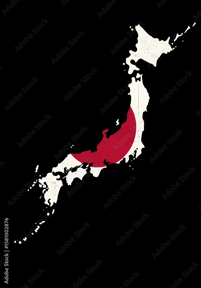 Japan Map with National Flag Exploring Japanese Culture and Geography ...