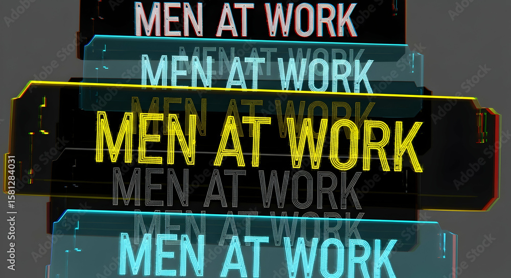 Men at Work Neon Signage Displaying Labor and Construction Theme for ...