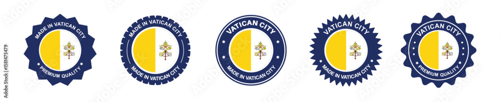 vatican city product labels set. vatican city flag, premium made in ...