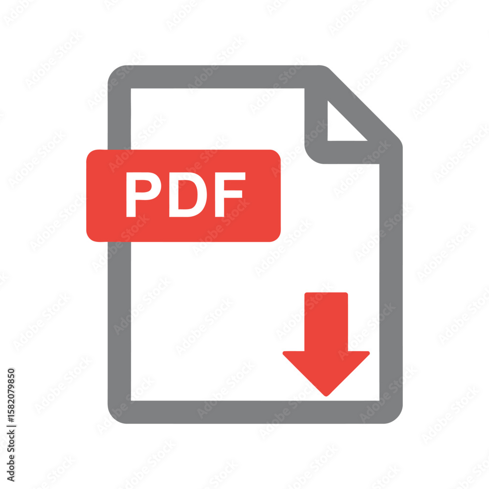 PDF Document Download Icon, File Format and Digital Data Transfer ...